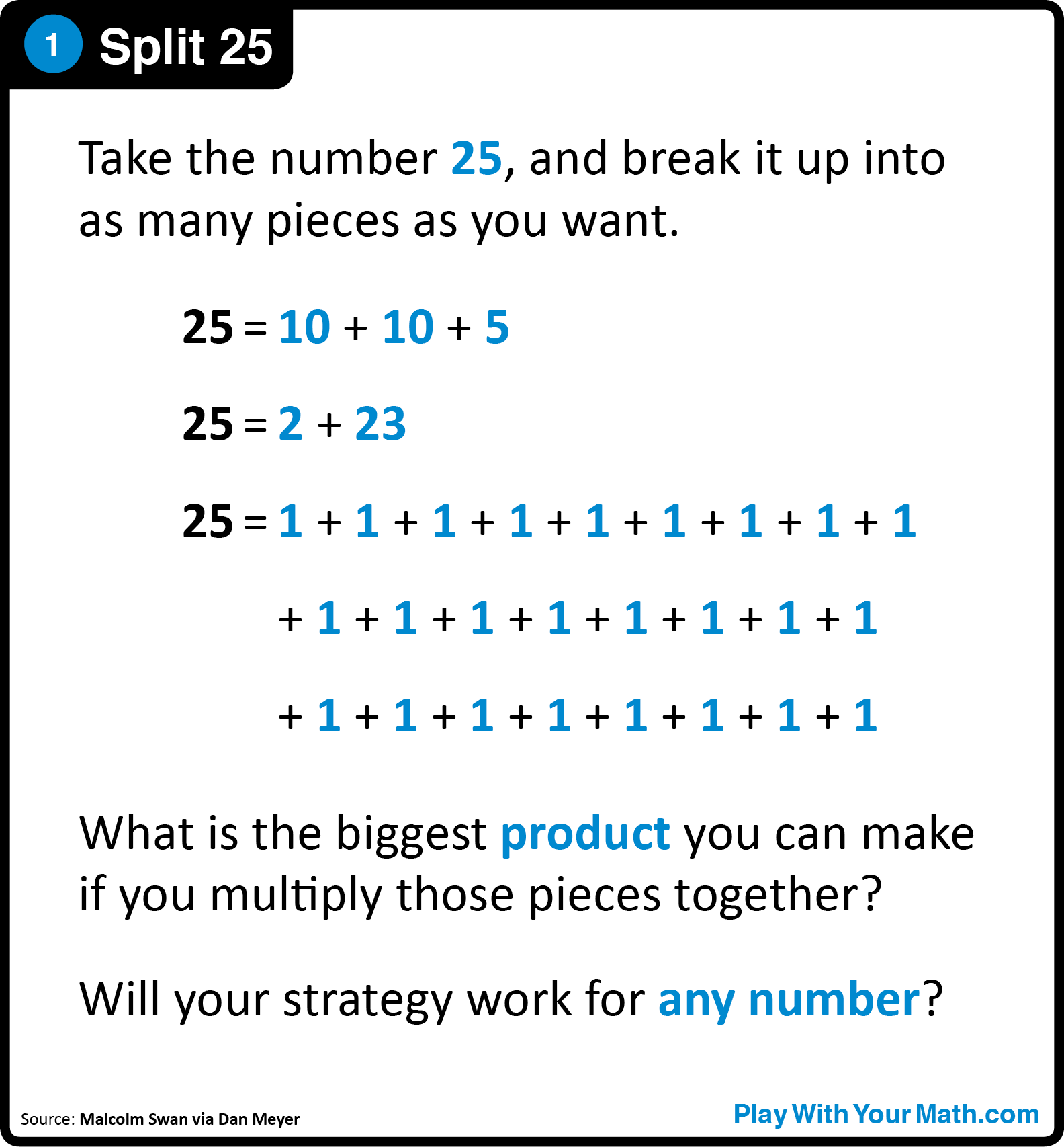 1. Split 25 – Play With Your Math